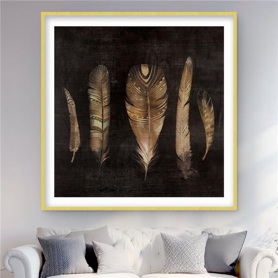 Begin Home Decor C1FM484838ESQS 48 x 48 in. Brown Feather Set ...