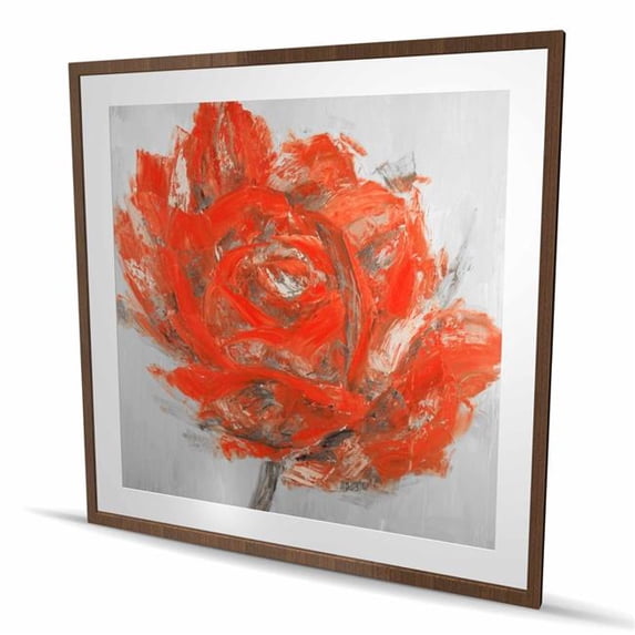 Begin Home Decor C1FM48483DAH08 48 x 48 in. Abstract Red Flower ...