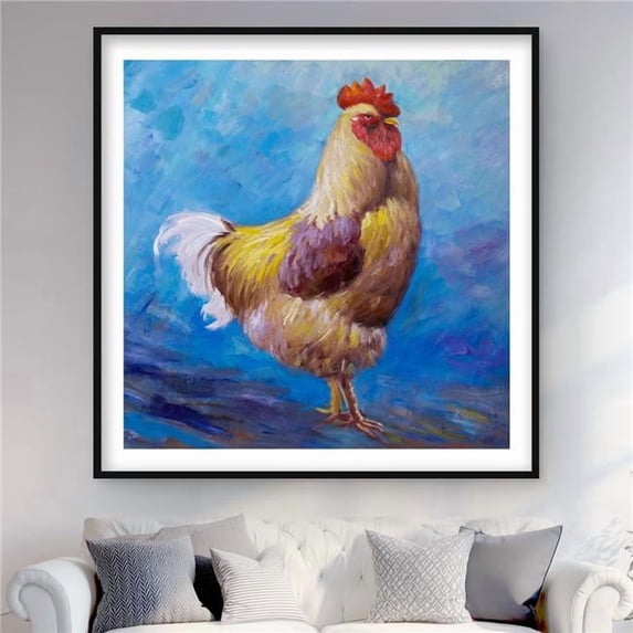 Begin Home Decor C1FM48483NQGLV 48 x 48 in. Beautiful Rooster ...
