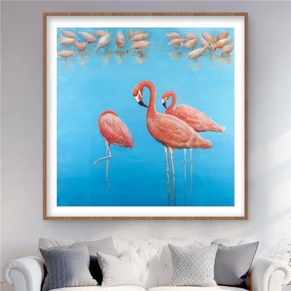 Begin Home Decor C1FM48485OQA89 48 x 48 in. Group of Flamingos - Pink ...