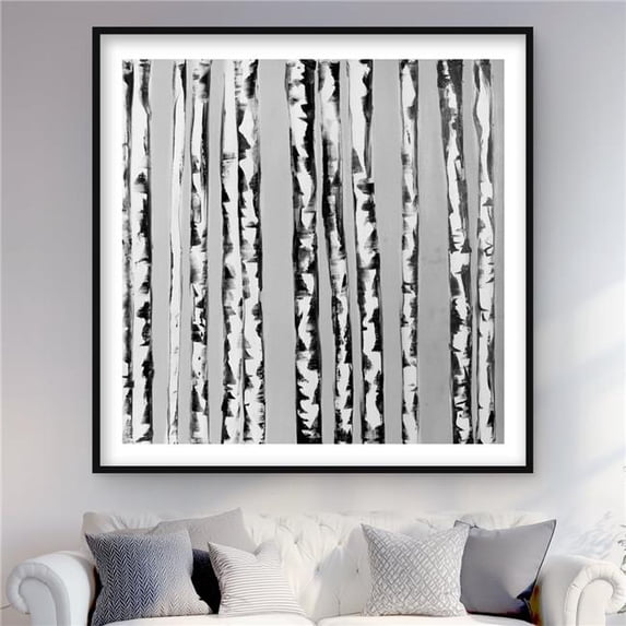Begin Home Decor C1FM4848AP9VHR 48 x 48 in. Birches Black & White ...