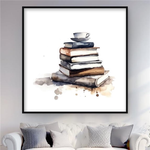 Begin Home Decor C1FM4848B4APOP 48 x 48 in. Caffeinated Books - Food ...