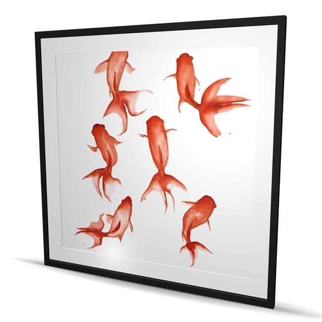 Begin Home Decor C1FM4848BM9268 48 x 48 in. Small Red Fishes - Coastal ...