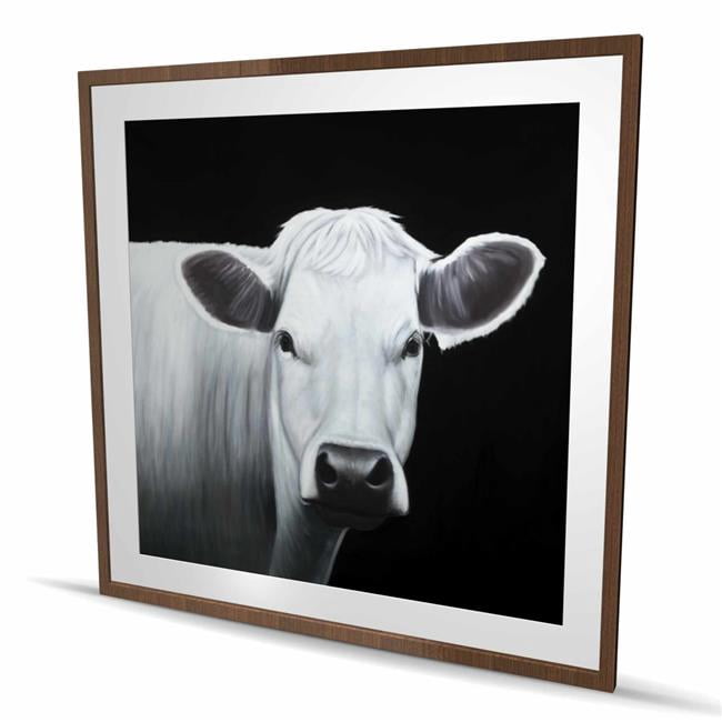 Begin Home Decor C1FM4848CDXFZT 48 x 48 in. White Cow Framed Matted ...