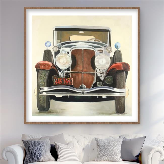 Begin Home Decor C1FM4848CJGXMW 48 x 48 in. Vintage Luxury Car Framed ...