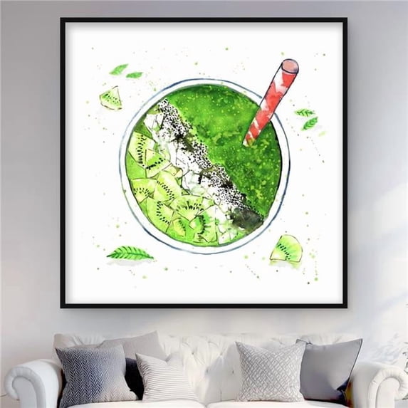 Begin Home Decor C1FM4848DYKCFV 48 x 48 in. Green Smoothie - Framed ...