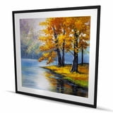 Begin Home Decor C1FM4848G3QM75 48 x 48 in. Two Trees by the Lake ...