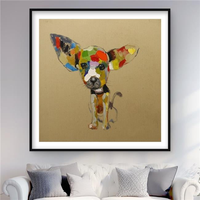 Begin Home Decor C1FM4848GXLRP1 48 x 48 in. Abstract Colorful Chihuahua ...
