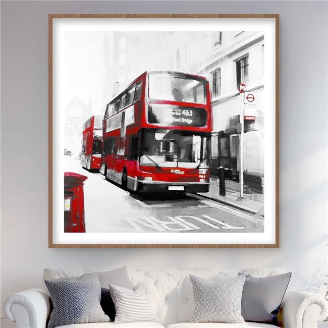 Begin Home Decor C1FM4848ICB6BQ 48 x 48 in. Red Bus Londoner Wall Art ...