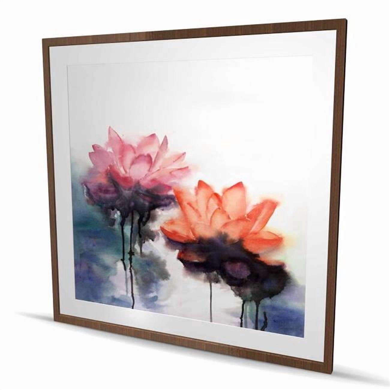 Begin Home Decor C1FM4848JFIXNF 48 x 48 in. Watercolor Lotus Flowers ...