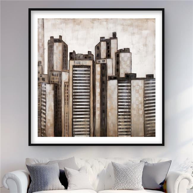 Begin Home Decor C1FM4848JLQC8Q 48 x 48 in. Striped Skyscrapers ...