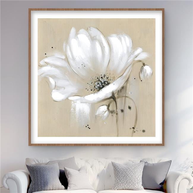 Begin Home Decor C1FM4848L2WVHU 48 x 48 in. White Abstract Wild Flower ...
