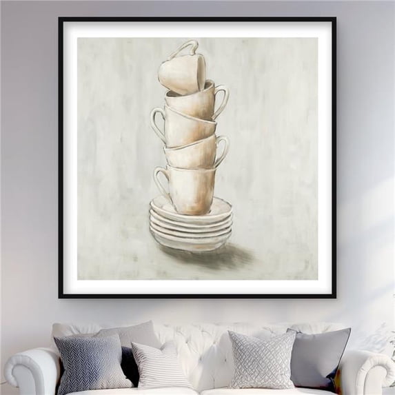 Begin Home Decor C1FM4848LK0VAE 48 x 48 in. Stacked Cups - Framed ...