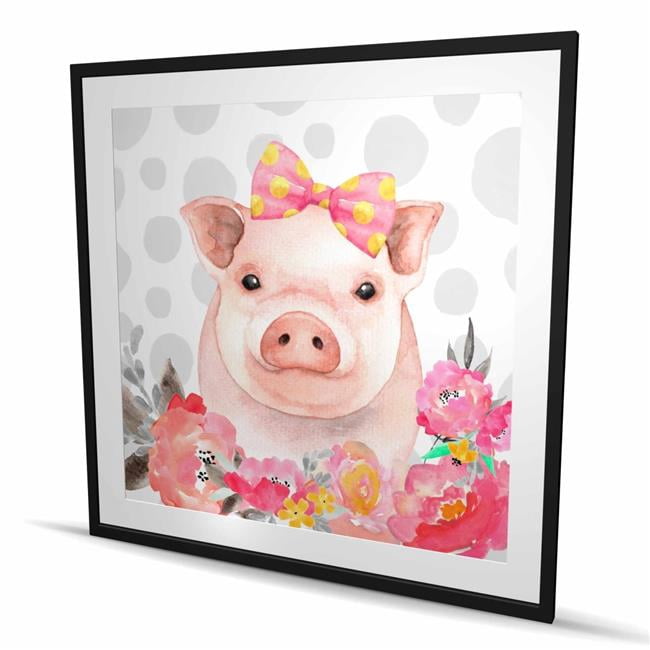 Begin Home Decor C1FM4848LTBEIO 48 x 48 in. Pretty Pig - Farm Animals ...