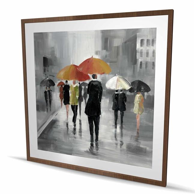 Begin Home Decor C1FM4848PXGC9N 48 x 48 in. Street Scene with Umbrellas ...