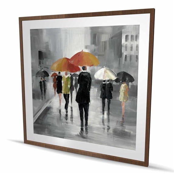 Begin Home Decor C1FM4848PXGC9N 48 x 48 in. Street Scene with Umbrellas ...