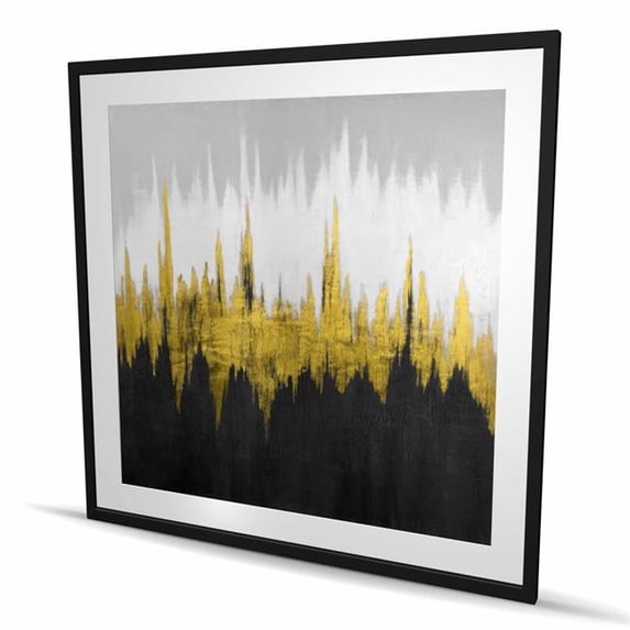 Begin Home Decor C1FM4848V6QOPW 48 x 48 in. Golden Zigzag - Gray Shapes ...