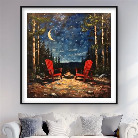 Begin Home Decor C1FM4848VIJ8AM 48 x 48 in. Repose - Blue Framed Matted ...