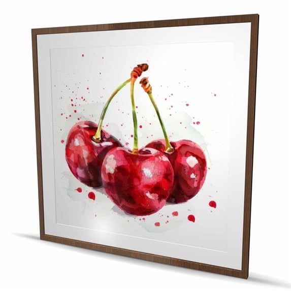 Begin Home Decor C1FM4848XAFWZN 48 x 48 in. The Cherries - Pink Framed ...