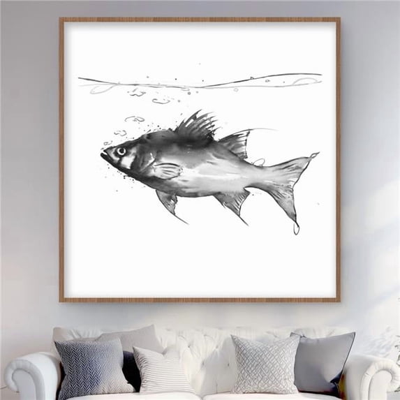 Begin Home Decor C1FM4848YDJJNM 48 x 48 in. Swimming Fish - Black Man ...