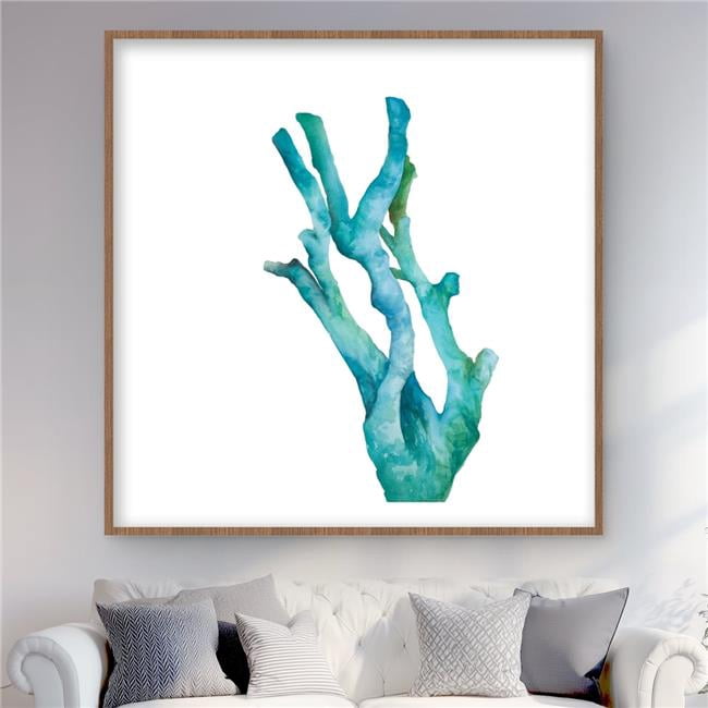 Begin Home Decor C1FM4848YEO6DU 48 x 48 in. Small Watercolor Sea Coral ...