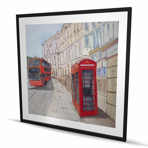 Begin Home Decor C1FM4848ZME1GL 48 x 48 in. London Bus & Telephone ...
