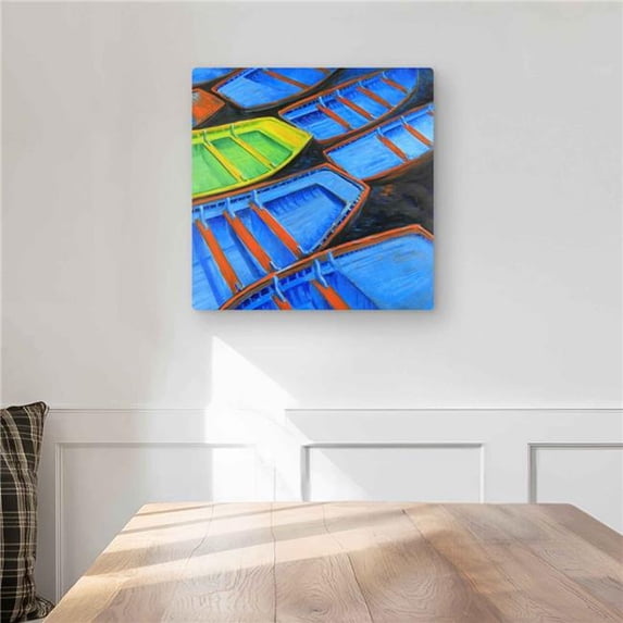 Begin Home Decor C1MP16169UO1NT 16 x 16 in. Small Canoes - Blue Boat ...