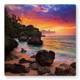 Begin Home Decor C1MP1616L2S1HF 16 x 16 in. Rainbow Island - Orange ...