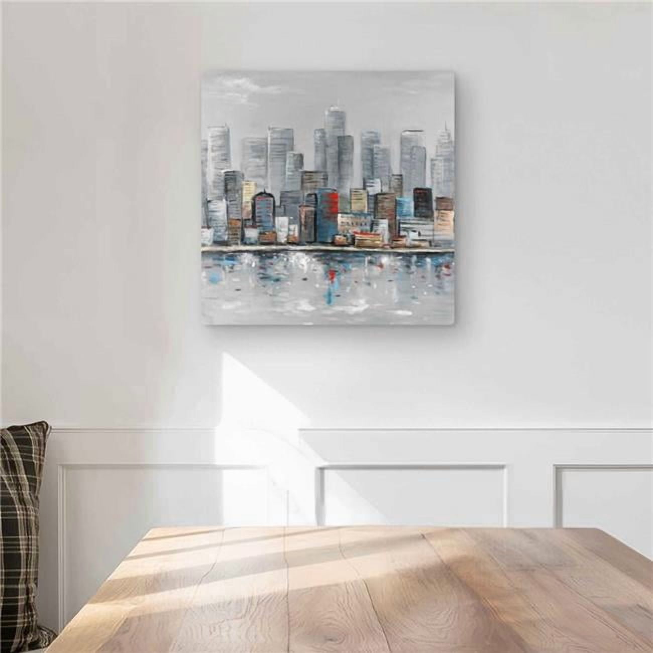 Begin Home Decor C1MP1616OMCALH 16 x 16 in. Abstract City Skyline Wall ...
