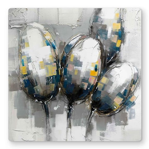 Begin Home Decor C1MP1616V47X1I 16 x 16 in. Tulips - Contemporary Metal ...