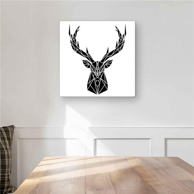 Begin Home Decor C1MP1616WHHR1G 16 x 16 in. Geometric Deer Head Wall ...