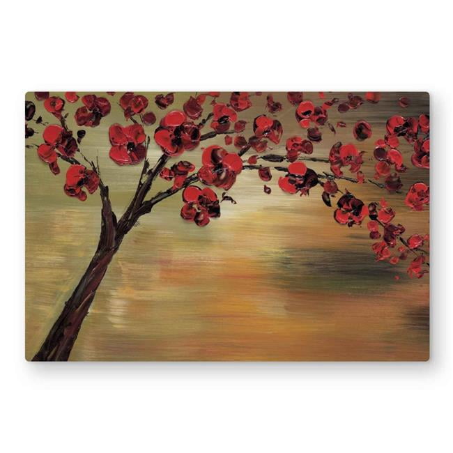 Begin Home Decor C1MP20304BCWN9 20 x 30 in. Red Flowers Tree - Metal ...