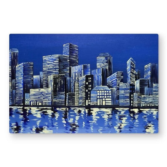 Begin Home Decor C1MP2030T4KVLH 20 x 30 in. City In Blue Wall Art ...