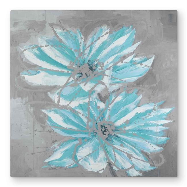 Begin Home Decor C1MP32321U2NNU 32 x 32 in. Two Little Abstract Blue ...