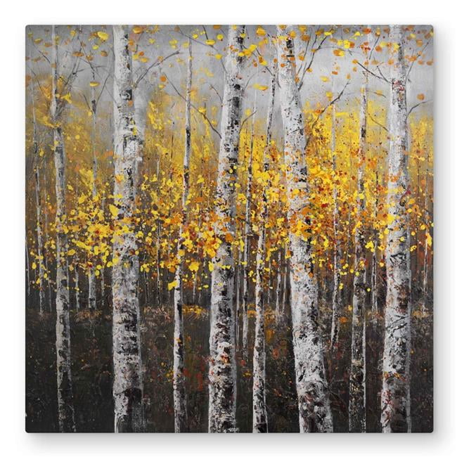 Begin Home Decor C1MP3232AOABC3 32 x 32 in. Sunny Birch Trees ...