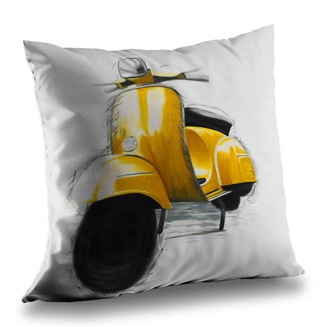 Begin Home Decor C1PC14142P1MXW 14 x 14 in. Yellow Italian Scooter ...