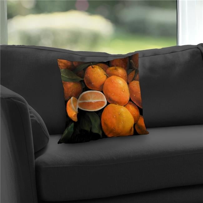 Begin Home Decor C1PC1414EXPZAK 14 x 14 in. Fresh Oranges Throw ...