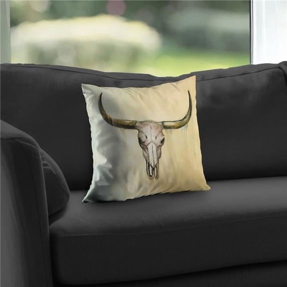Begin Home Decor C1PC1414ICXRMU 14 x 14 in. Cow Skull - Poly Twill ...