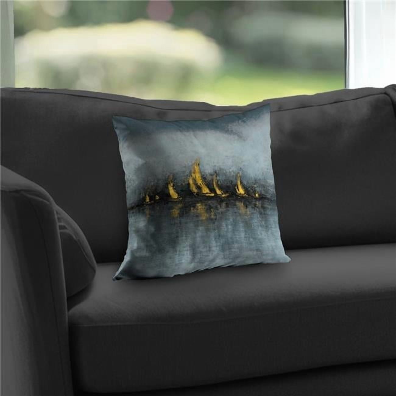 Begin Home Decor C1PT1414QO3C81 14 x 14 in. Set Sail Blue Abstract Poly ...