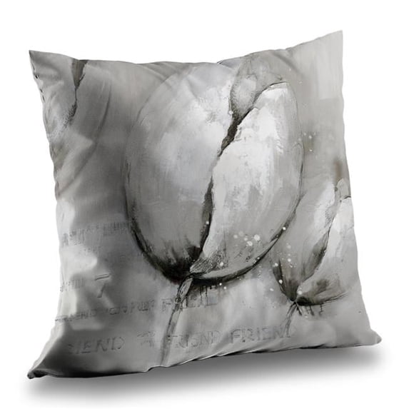 Begin Home Decor C1PT1414UJHEQV 14 x 14 in. Contemporary Tulips Gray ...