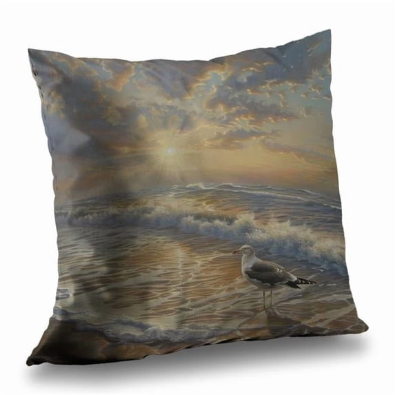 Begin Home Decor C1PT1414Y70GEU 14 x 14 in. Seagull on the Beach Poly ...