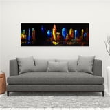 Begin Home Decor C1RC1648BLDLF4 16 x 48 in. Colorful Buildings on Dark ...