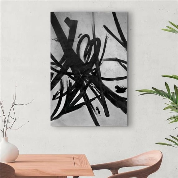Begin Home Decor C1RC24363KSL33 24 x 36 in. Circular Strokes - Black ...