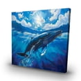 Begin Home Decor C1RC32325V5BD4 32 x 32 in. Swimming Whale Canvas ...
