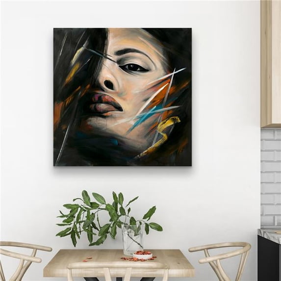 Begin Home Decor C1RC3232LV1BEZ 32 x 32 in. Abstract Woman Portrait ...