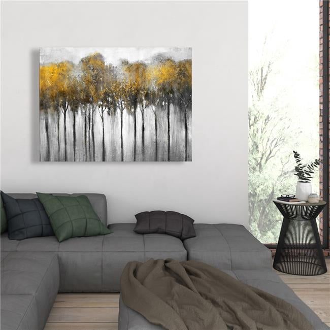 Begin Home Decor C1RC3648CPPY9K 36 x 48 in. Abstract Yellow Forest ...