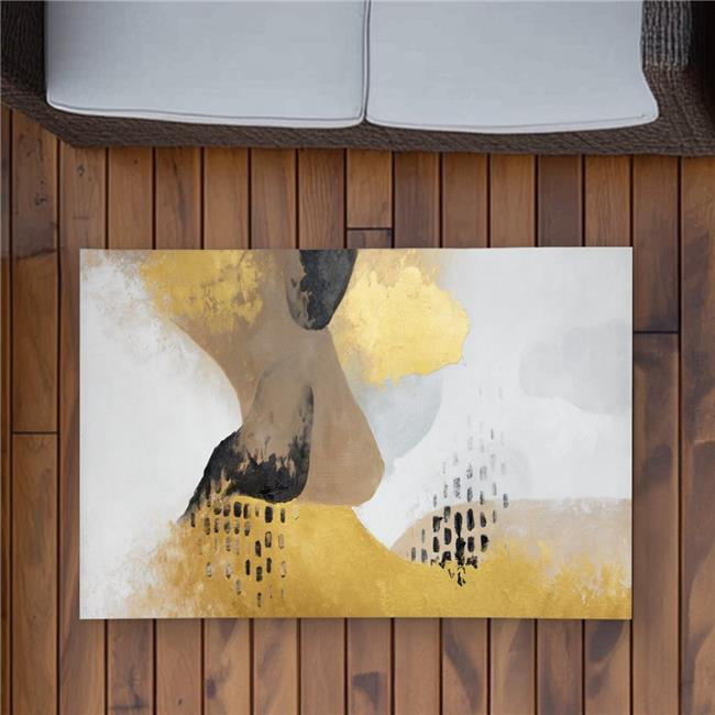 Begin Home Decor C1ROAR230SO4ZS 2 x 3 ft. Improvisation Gold Shapes ...