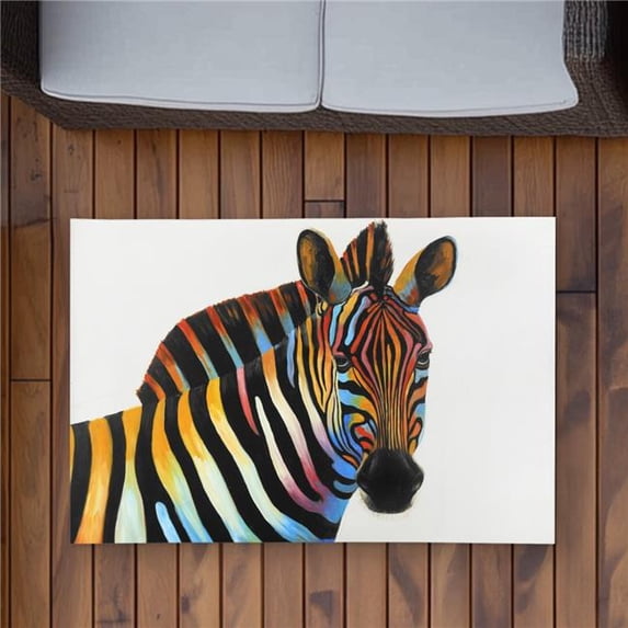 Begin Home Decor C1ROAR23RWZ96A 2 x 3 ft. Colorful Zebra Profile ...