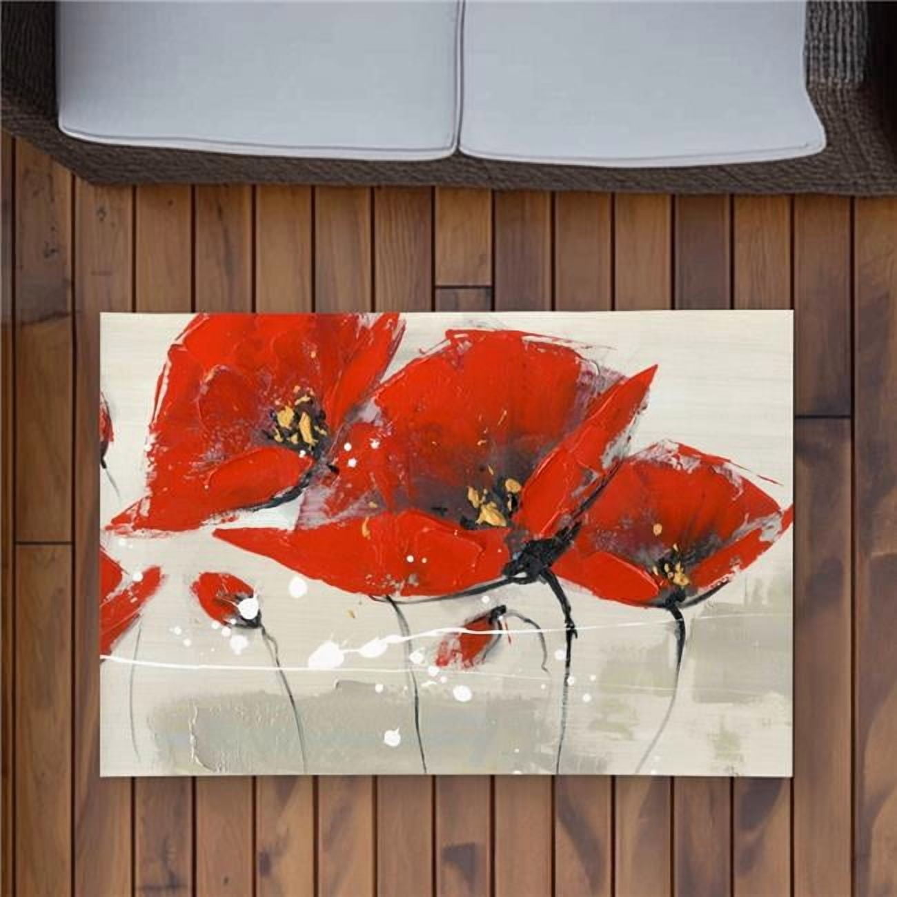 Begin Home Decor C1ROAR23TTAK5H 2 x 3 ft. Red Flowers Handwritten Typo ...