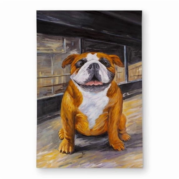 Begin Home Decor C1ROAR23Y66D7B 2 x 3 ft. Smiling Bulldog Brown ...